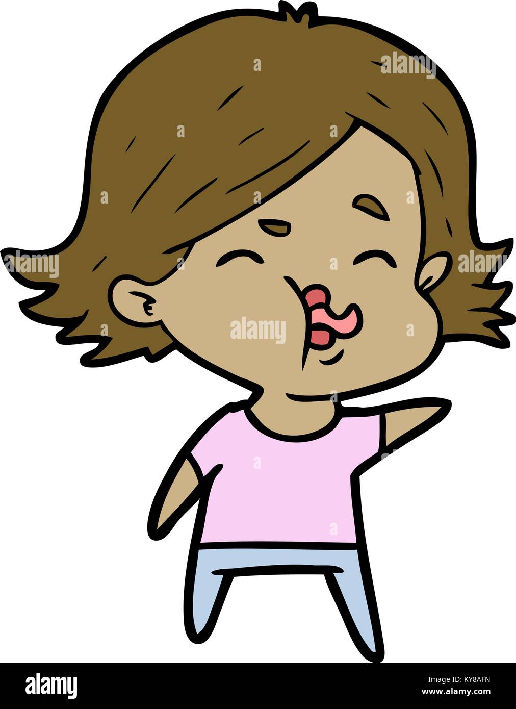 cartoon girl pulling face Stock Vector Image & Art - Alamy