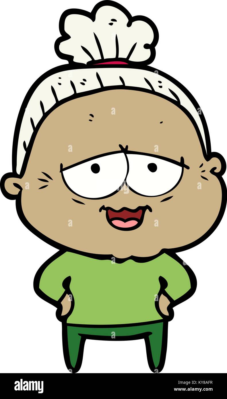 cartoon happy old lady Stock Vector Image & Art - Alamy