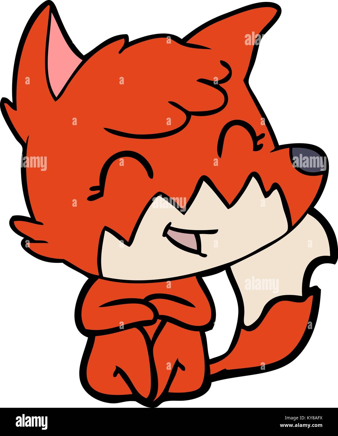 happy cartoon fox Stock Vector Image & Art - Alamy