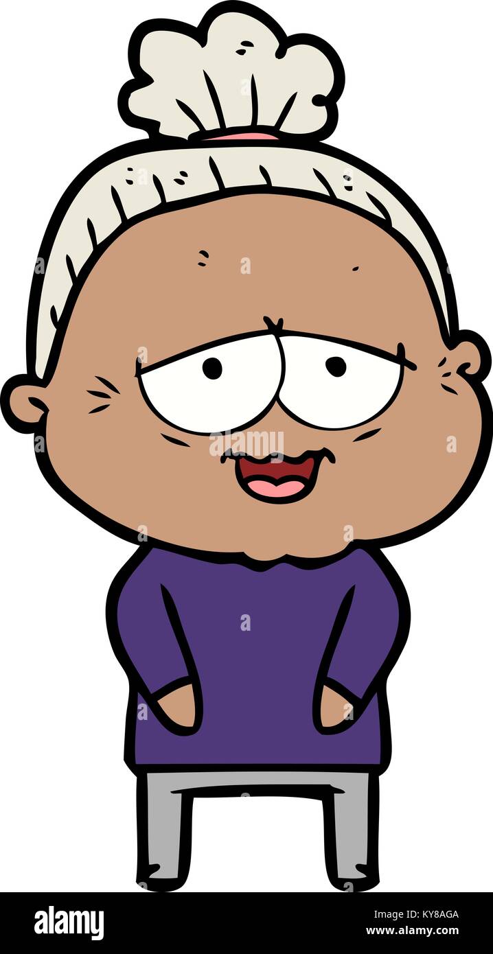 cartoon happy old lady Stock Vector Image & Art - Alamy
