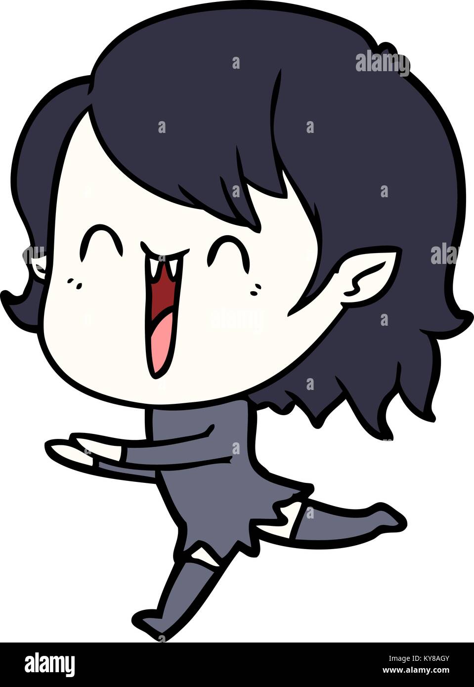 cute cartoon happy vampire girl Stock Vector Image & Art - Alamy