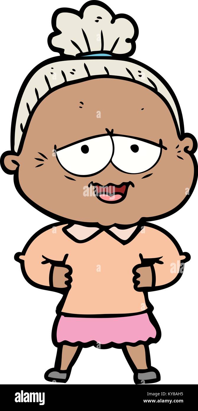 cartoon happy old lady Stock Vector Image & Art - Alamy