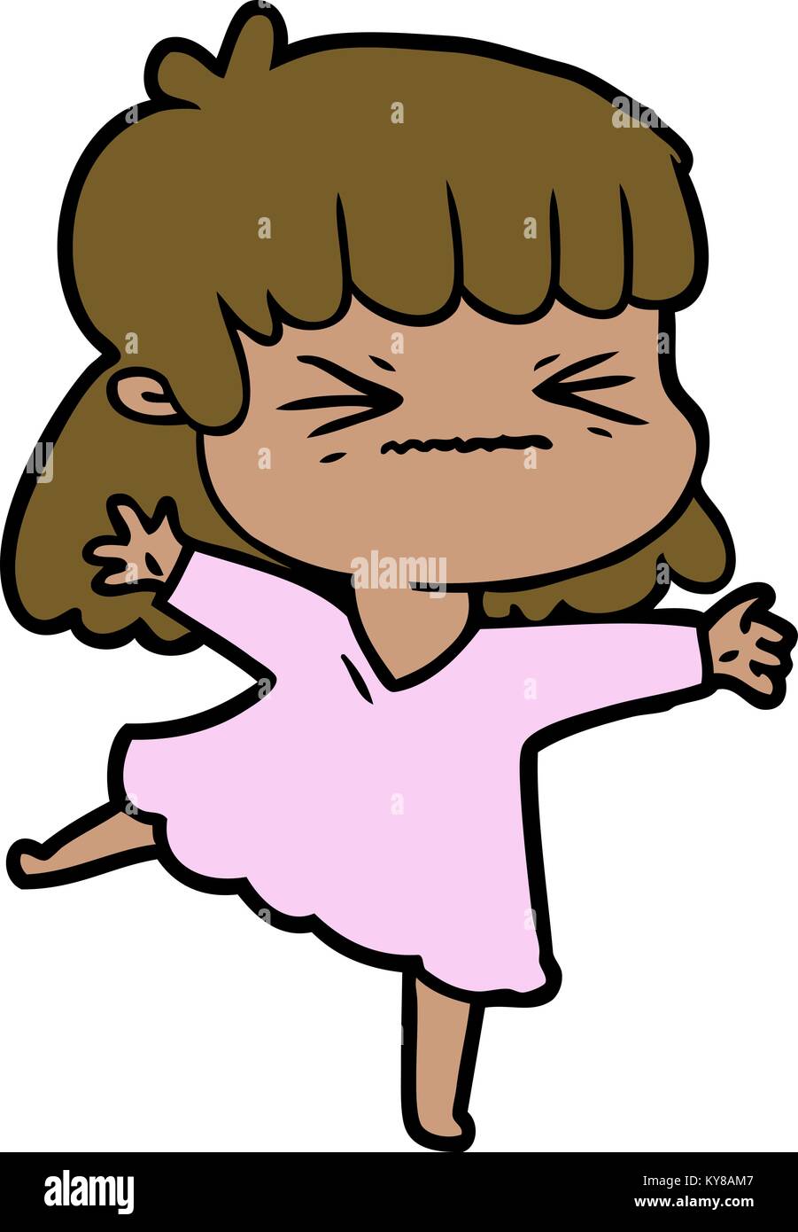 cartoon angry girl Stock Vector Image & Art - Alamy