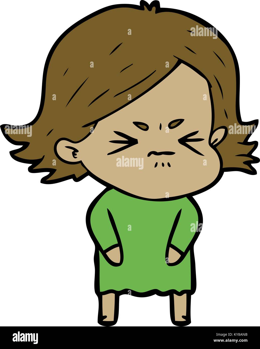 cartoon angry girl Stock Vector Image & Art - Alamy