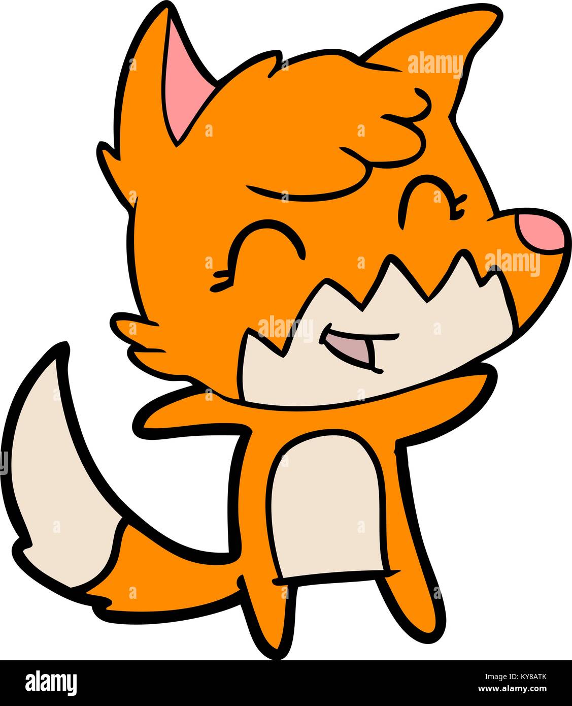 happy cartoon fox Stock Vector Image & Art - Alamy
