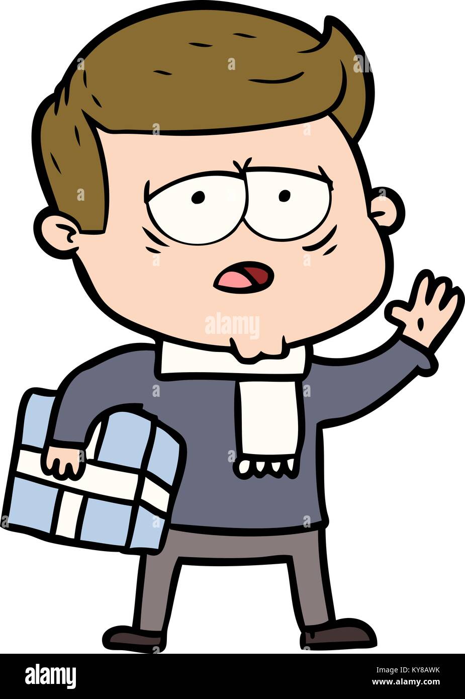 cartoon tired man Stock Vector Image & Art - Alamy