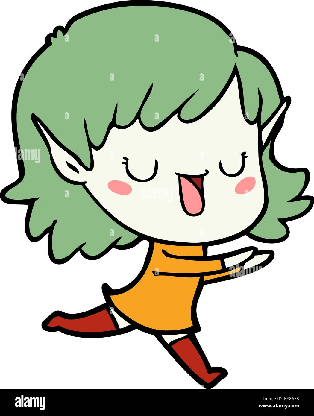 cartoon elf girl Stock Vector Image & Art - Alamy