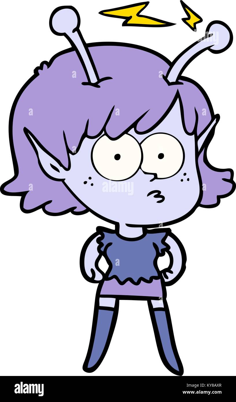 cartoon alien girl Stock Vector Image & Art - Alamy