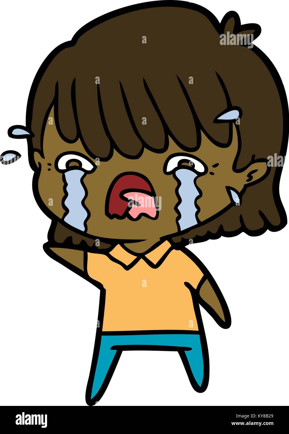 cartoon girl crying Stock Vector Image & Art - Alamy
