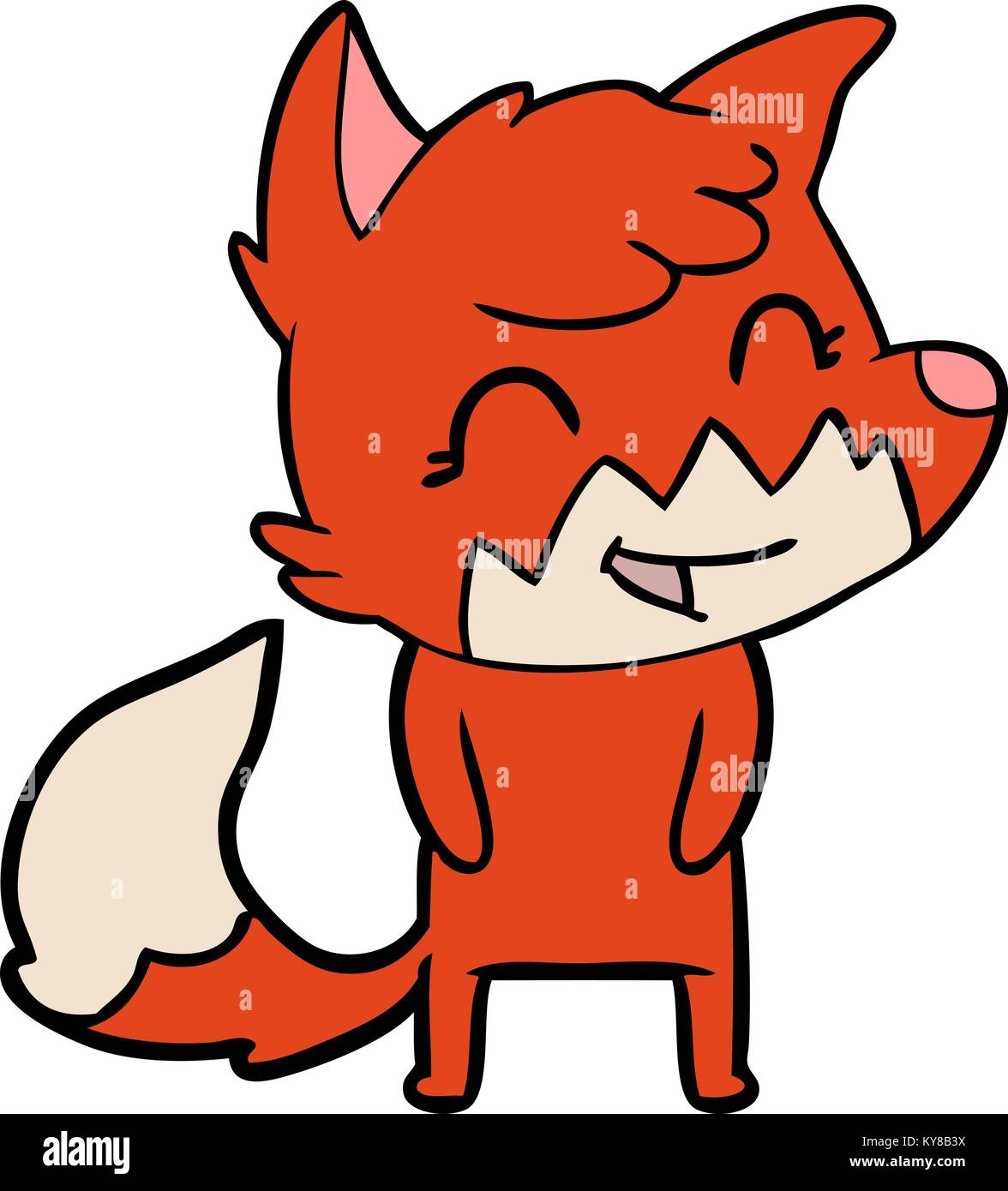 happy cartoon fox Stock Vector Image & Art - Alamy