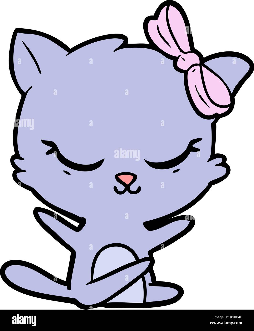 cute cartoon cat with bow Stock Vector Image & Art - Alamy