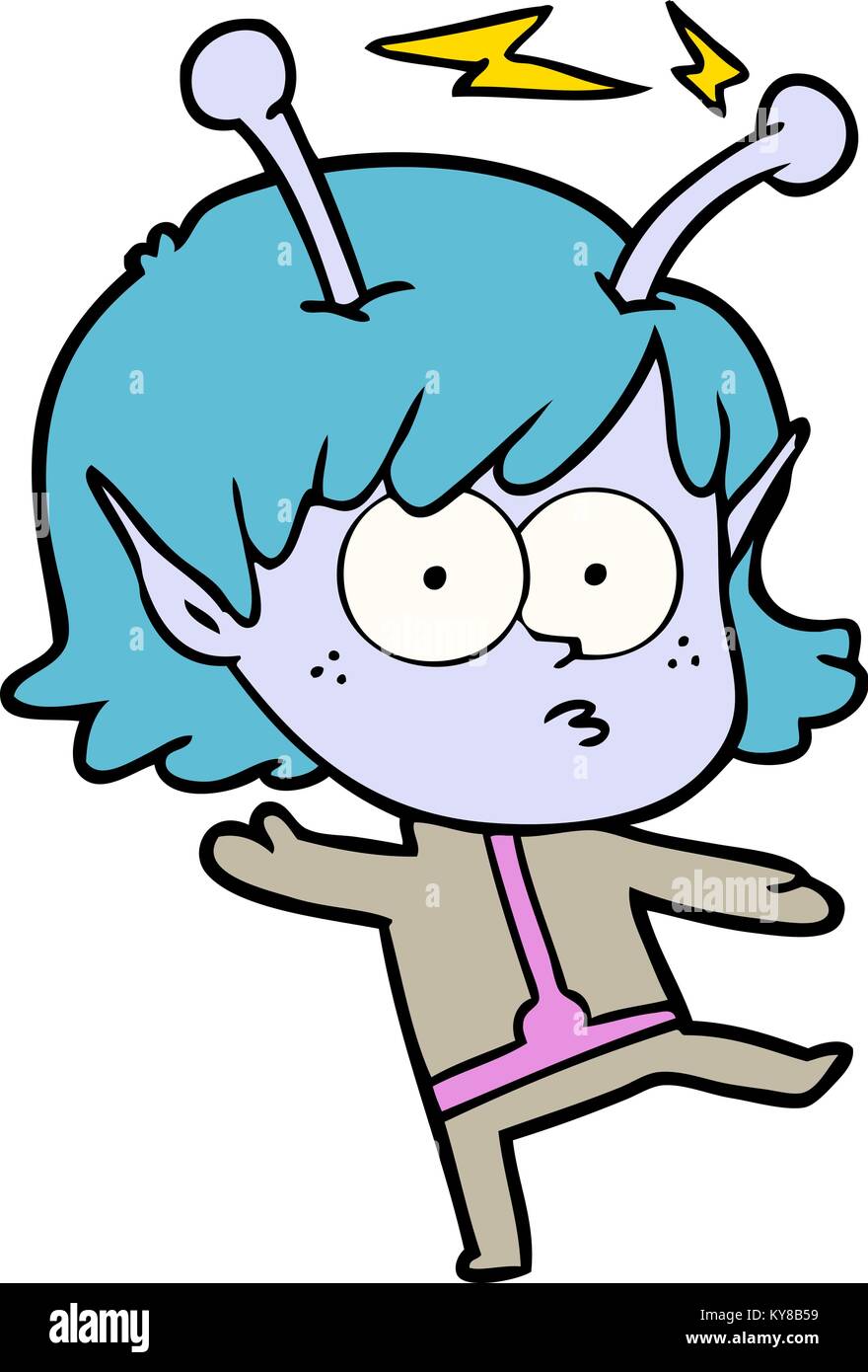 cartoon alien girl Stock Vector Image & Art - Alamy