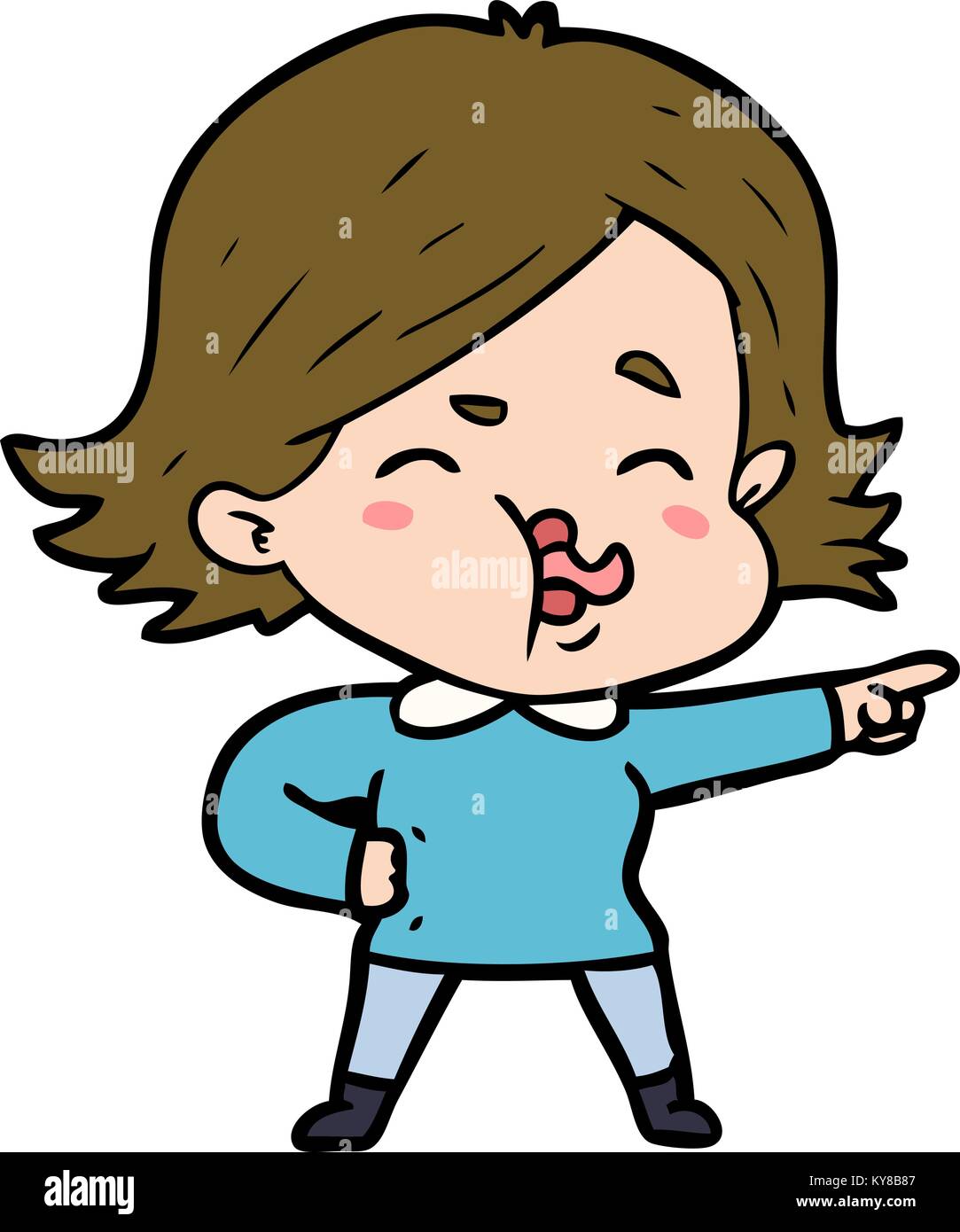 cartoon girl pulling face Stock Vector Image & Art - Alamy