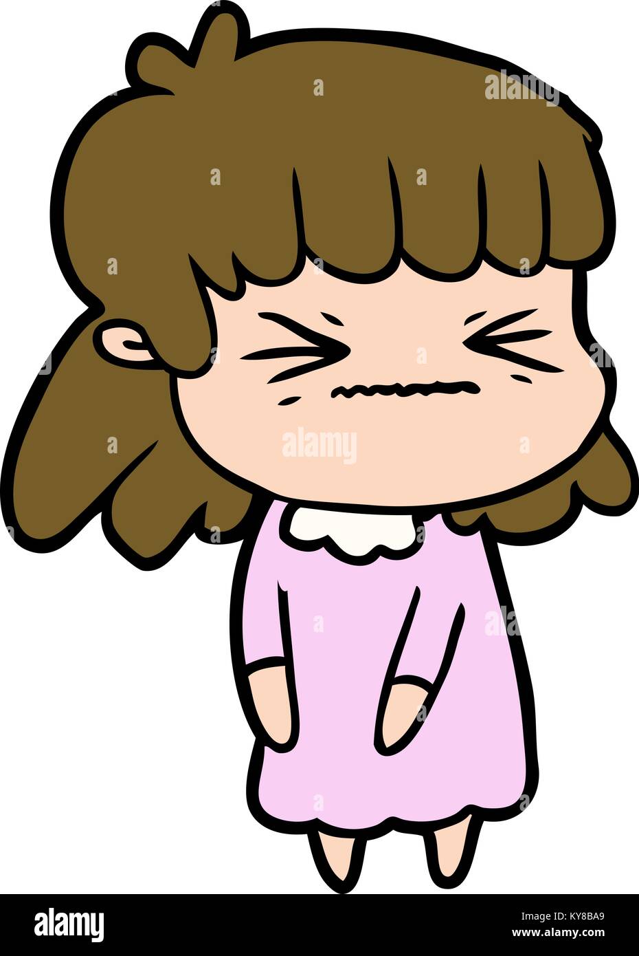 cartoon angry girl Stock Vector Image & Art - Alamy