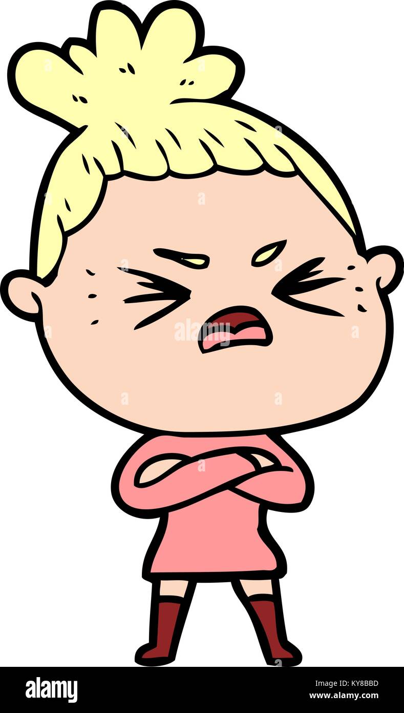 cartoon angry woman Stock Vector Image & Art - Alamy