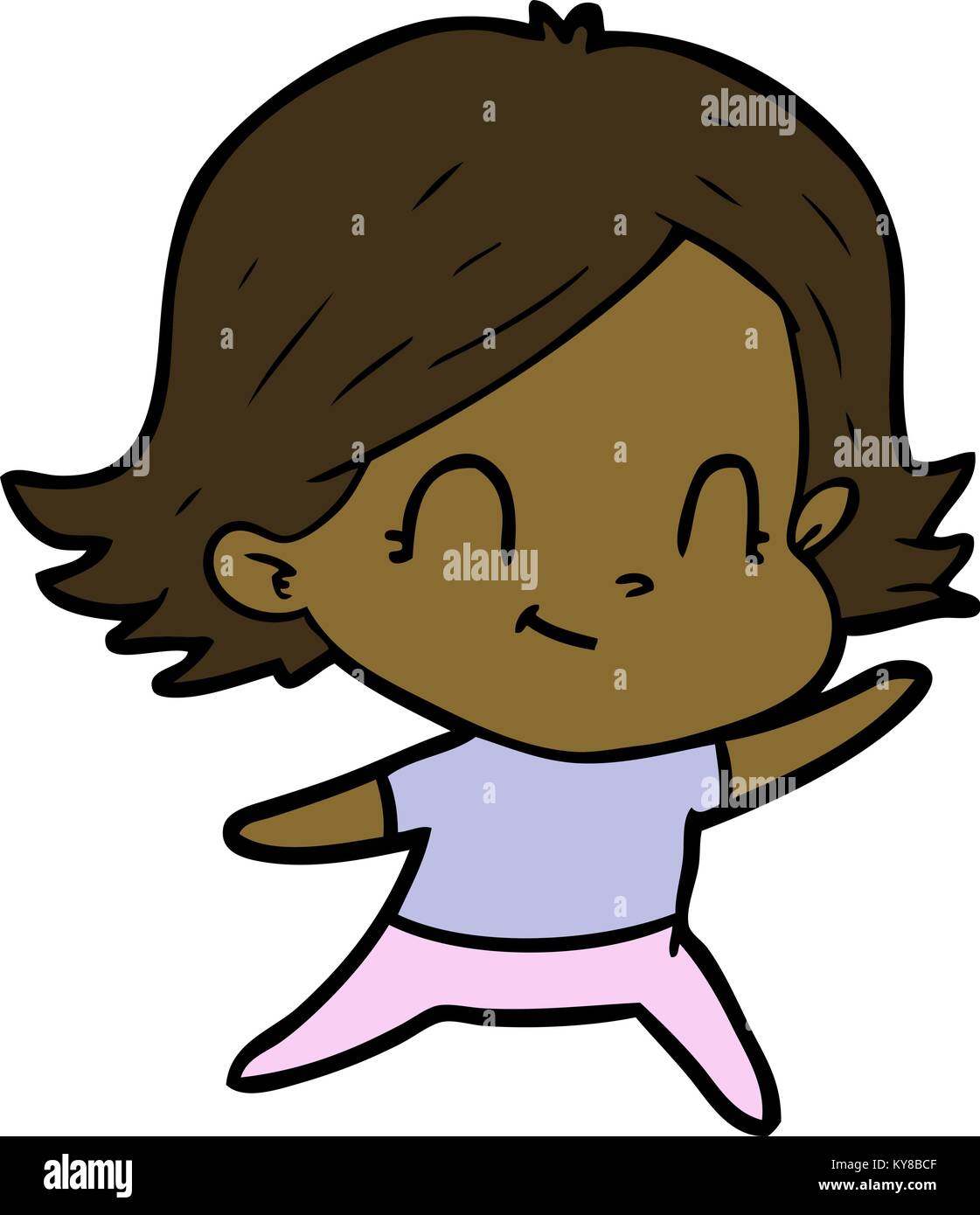 cartoon friendly girl Stock Vector Image & Art - Alamy