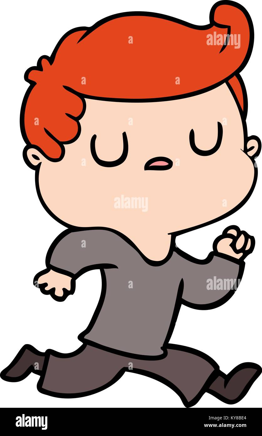 cartoon aloof man running Stock Vector Image & Art - Alamy