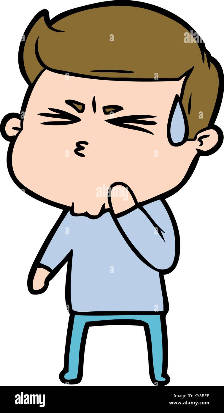 cartoon man sweating Stock Vector Image & Art - Alamy