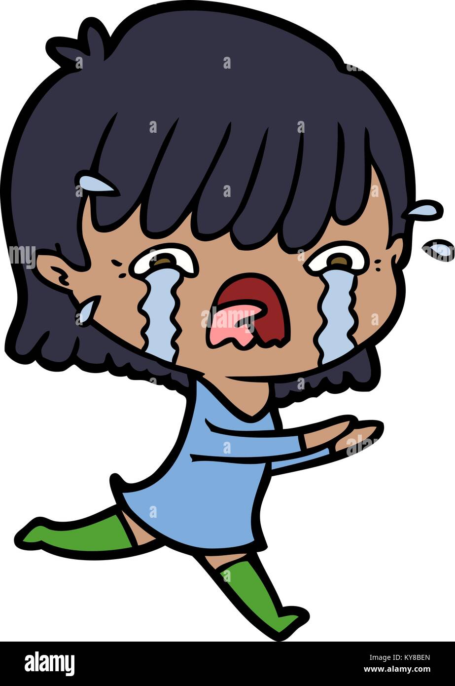 cartoon girl crying Stock Vector Image & Art - Alamy