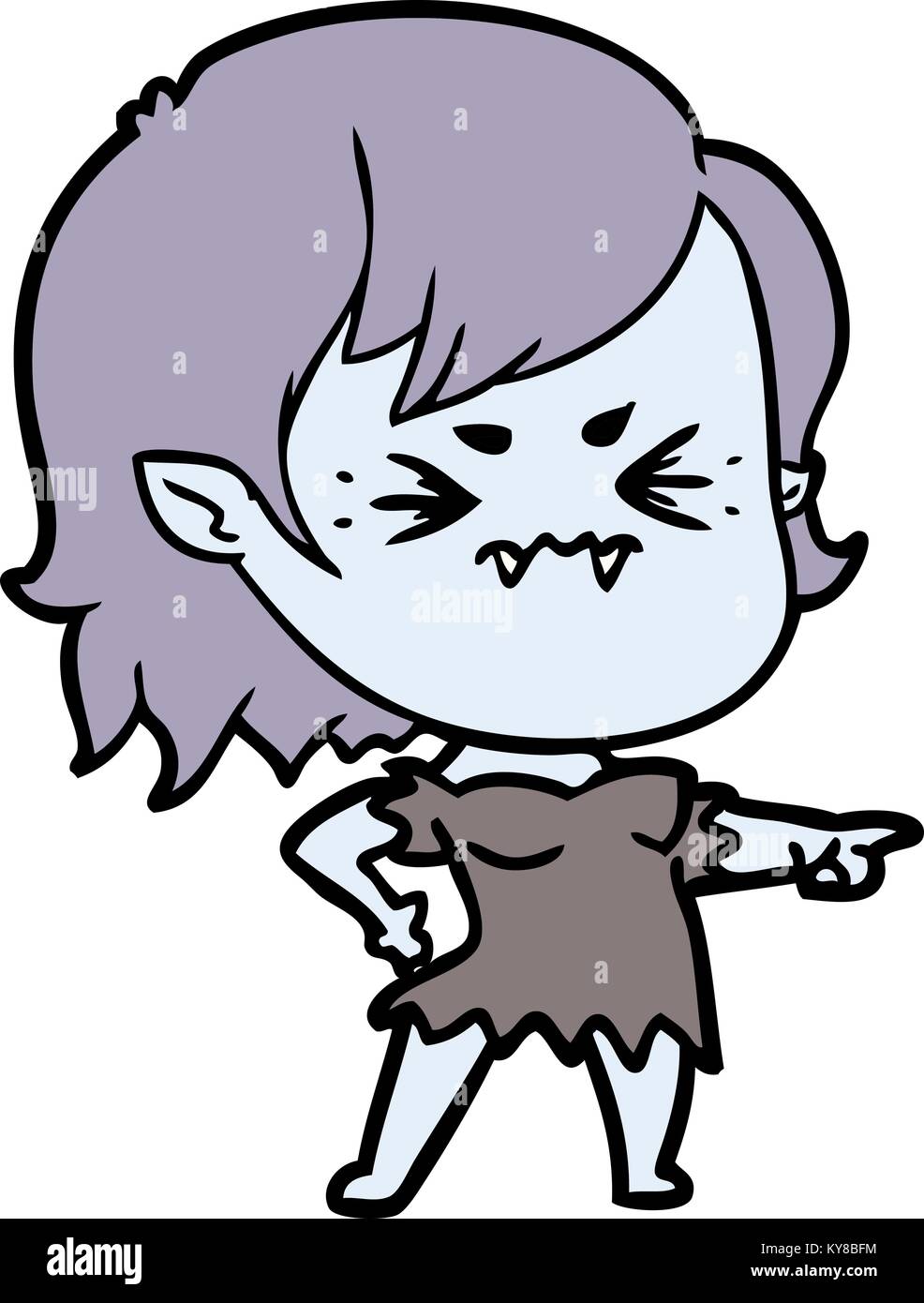 annoyed cartoon vampire girl Stock Vector Image & Art - Alamy