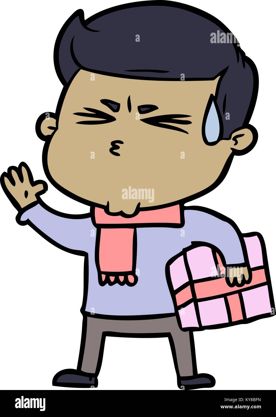 cartoon man sweating Stock Vector Image & Art - Alamy