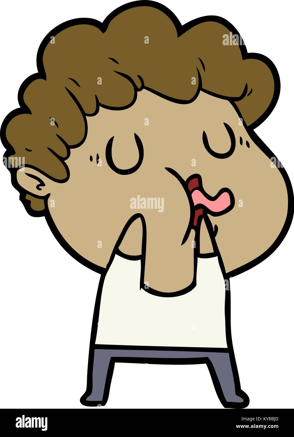 cartoon man pulling face Stock Vector Image & Art - Alamy