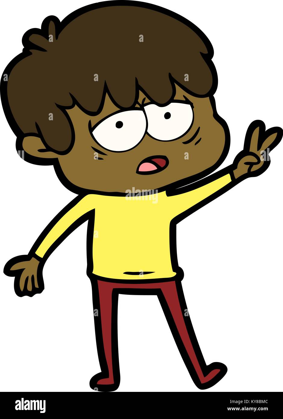 cartoon exhausted boy Stock Vector Image & Art - Alamy