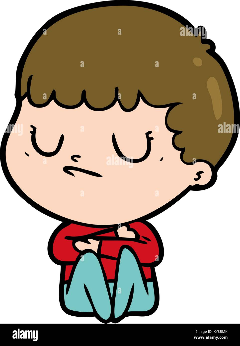 cartoon grumpy boy Stock Vector Image & Art - Alamy