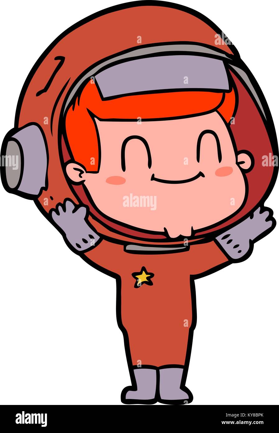 happy cartoon astronaut man Stock Vector Image & Art - Alamy