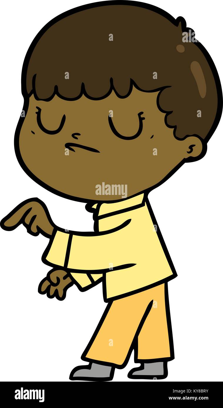 cartoon grumpy boy Stock Vector Image & Art - Alamy