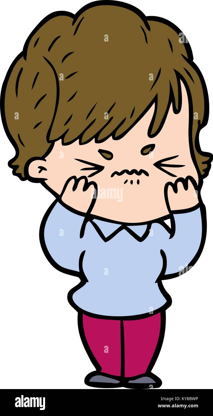 cartoon frustrated woman Stock Vector Image & Art - Alamy