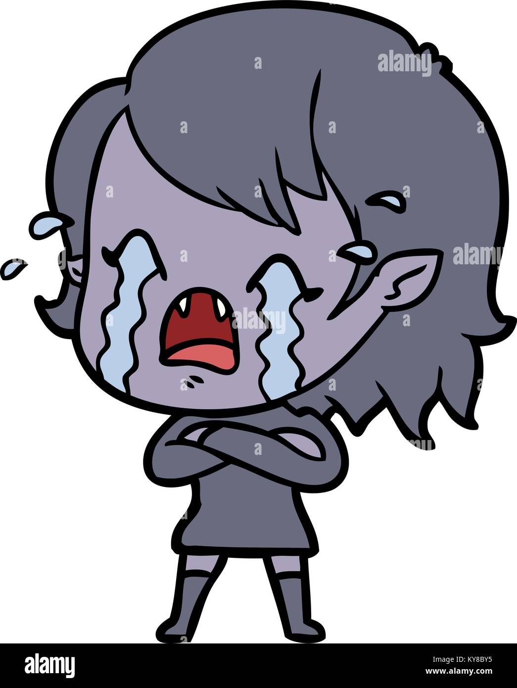 cartoon crying vampire girl Stock Vector Image & Art - Alamy