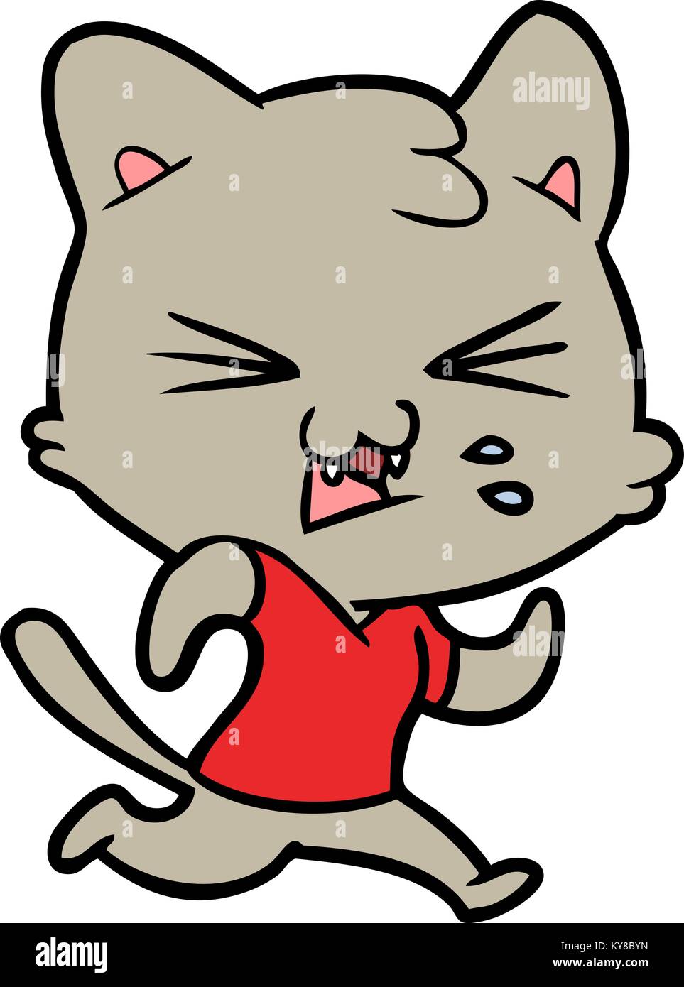 cartoon cat hissing Stock Vector Image & Art - Alamy