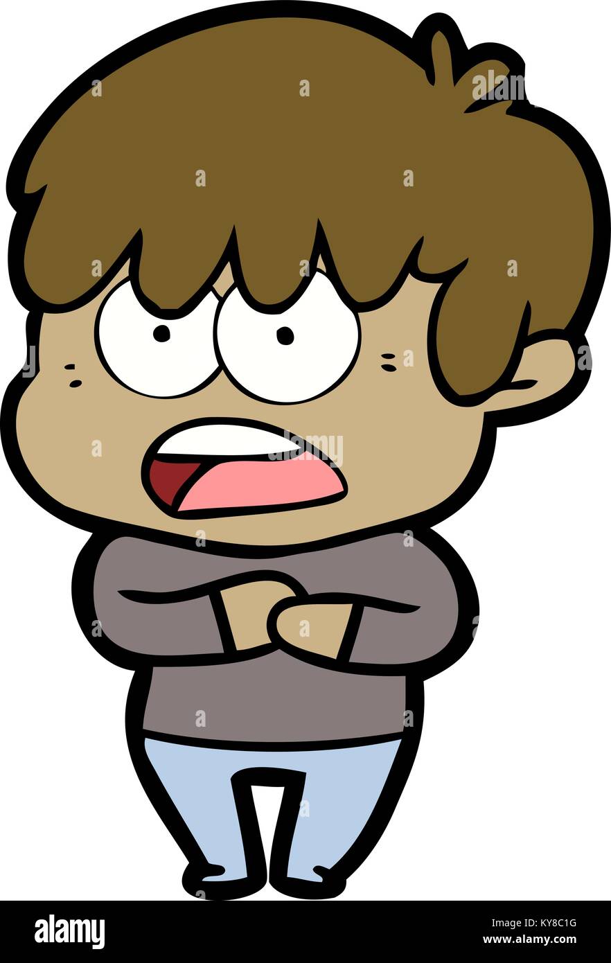 worried cartoon boy Stock Vector Image & Art - Alamy