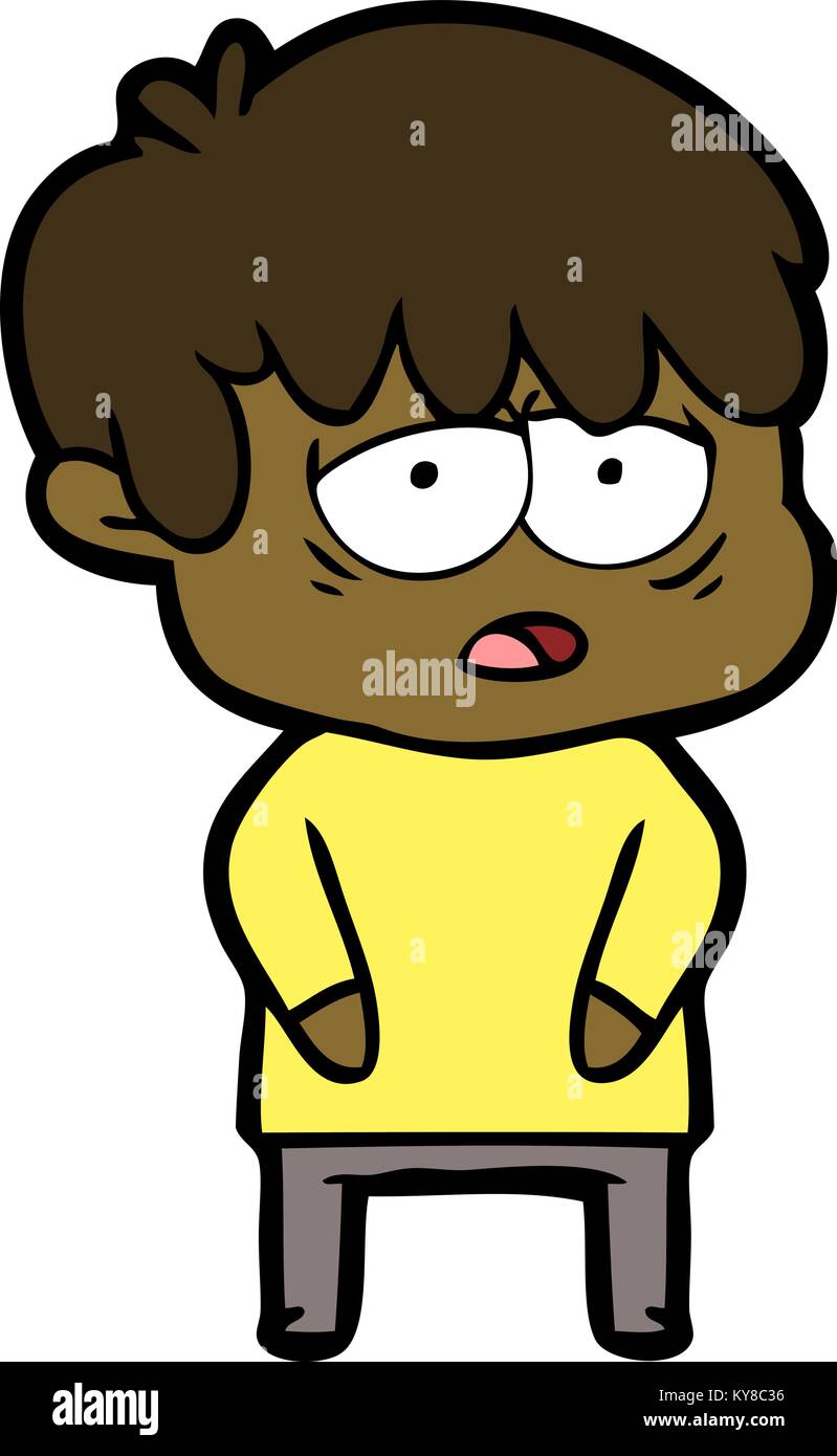 cartoon exhausted boy Stock Vector Image & Art - Alamy