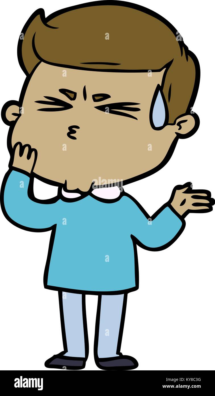 cartoon man sweating Stock Vector Image & Art - Alamy