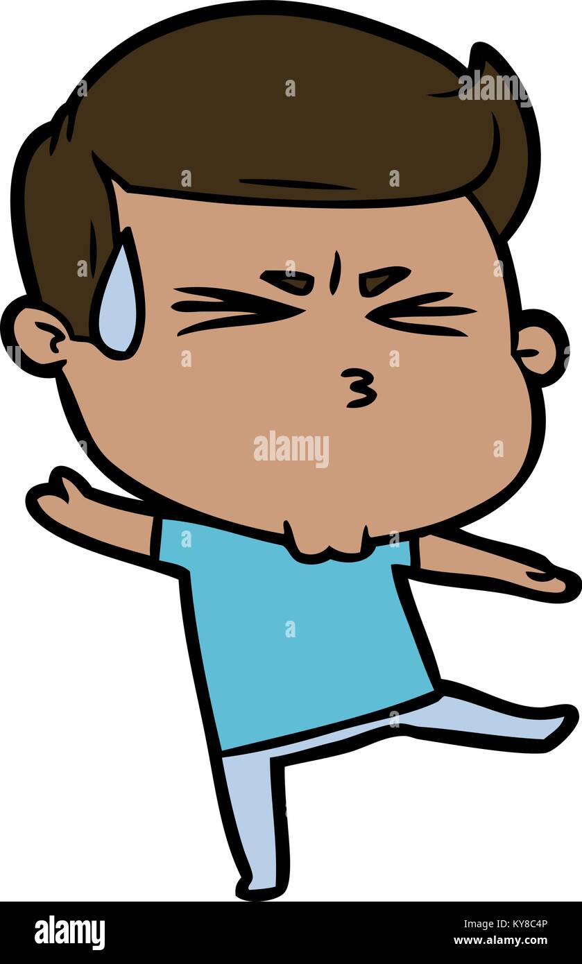 cartoon man sweating Stock Vector Image & Art - Alamy