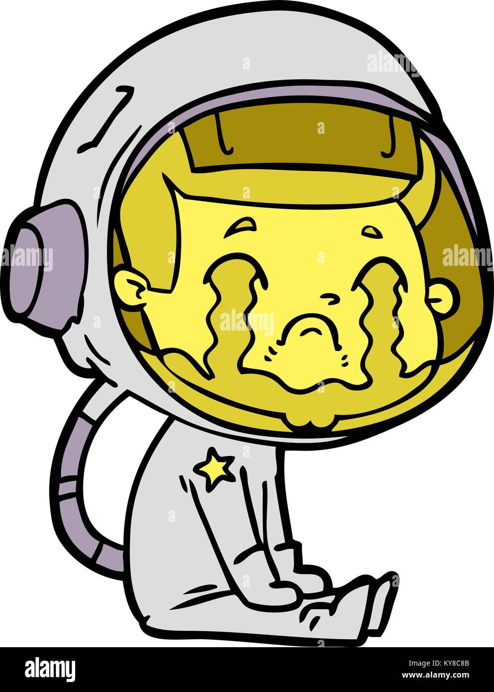 cartoon crying astronaut Stock Vector Image & Art - Alamy