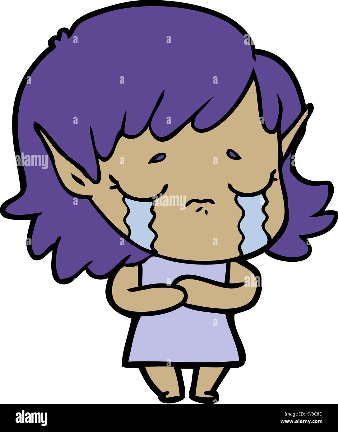 cartoon crying elf girl Stock Vector Image & Art - Alamy