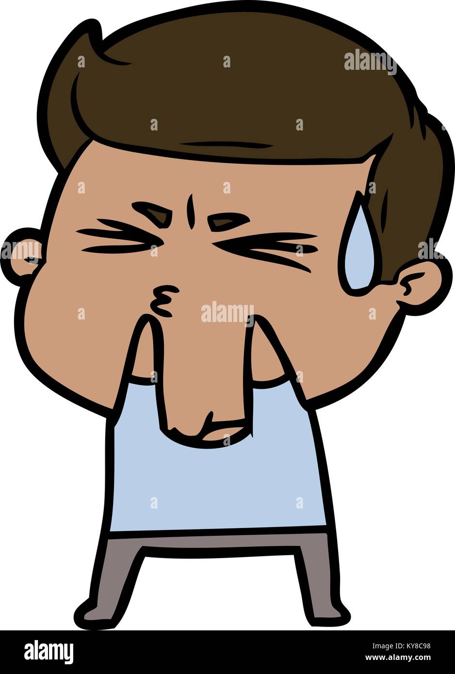 cartoon man sweating Stock Vector Image & Art - Alamy