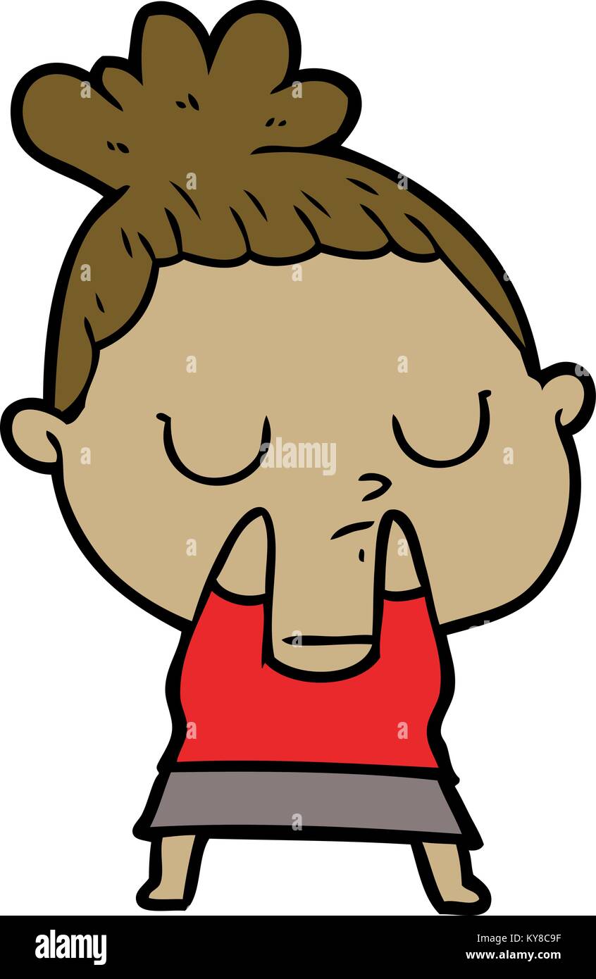 cartoon calm woman Stock Vector Image & Art - Alamy