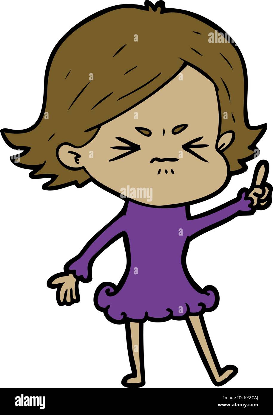 cartoon angry girl Stock Vector Image & Art - Alamy