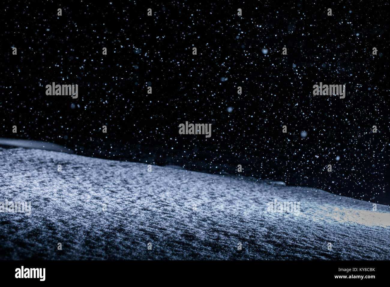 Backlighted Snow Texture during Snowstorm at Night Stock Photo - Alamy