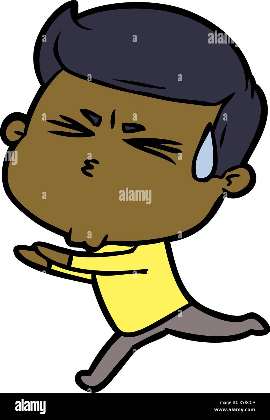 cartoon man sweating Stock Vector Image & Art - Alamy