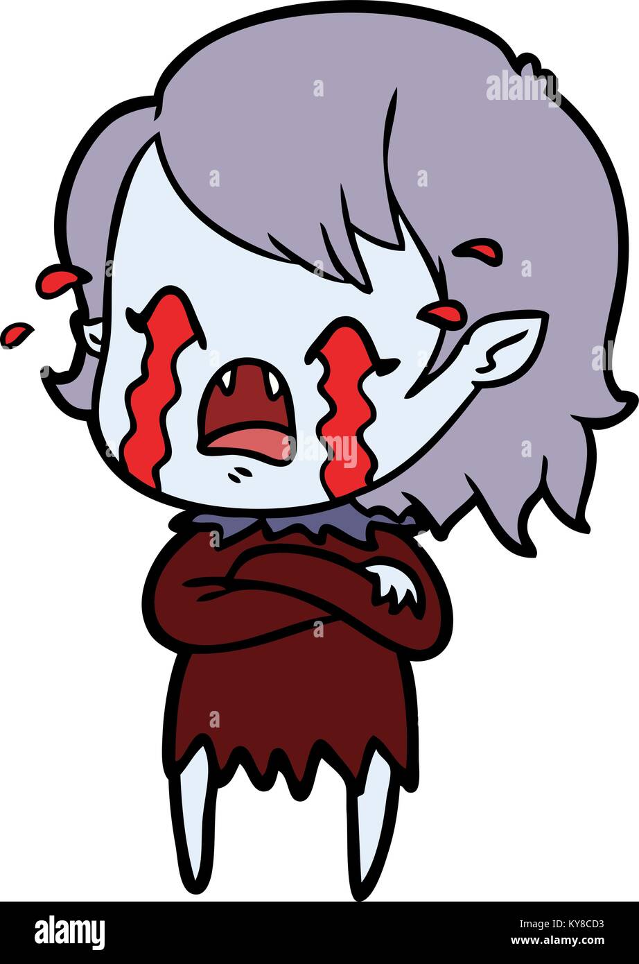 cartoon crying vampire girl Stock Vector Image & Art - Alamy