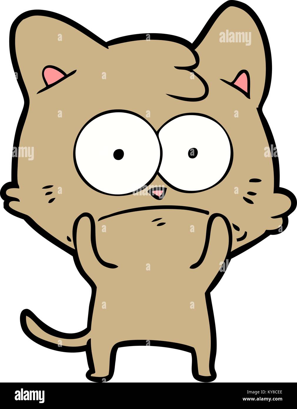 cartoon nervous cat Stock Vector Image & Art - Alamy