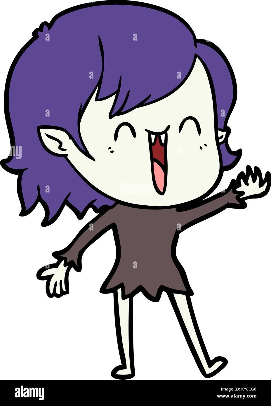cute cartoon happy vampire girl Stock Vector Image & Art - Alamy