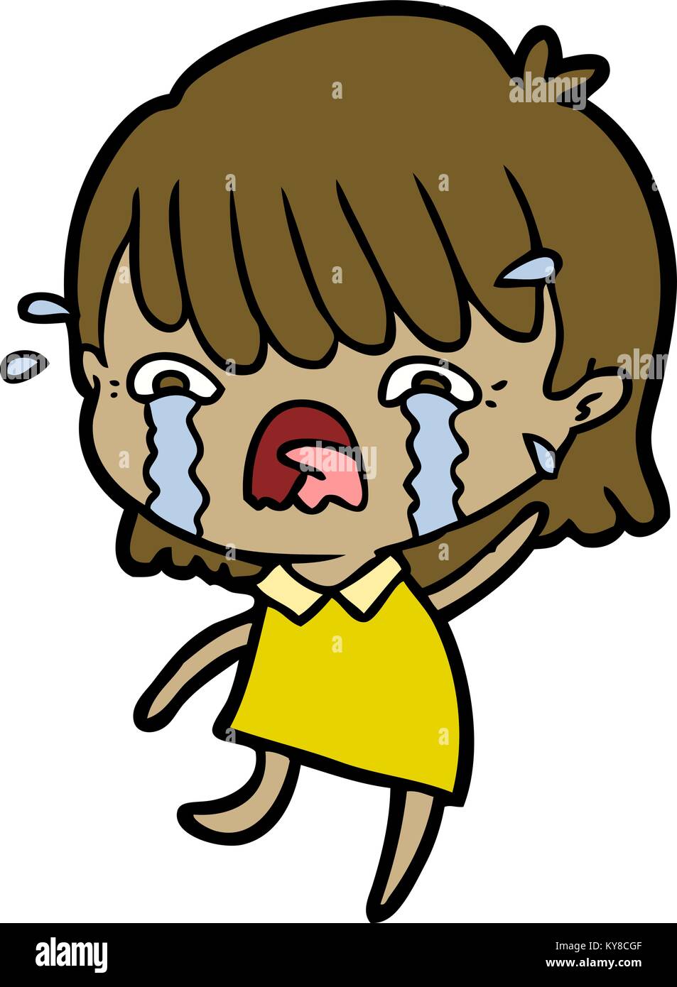 cartoon girl crying Stock Vector Image & Art - Alamy