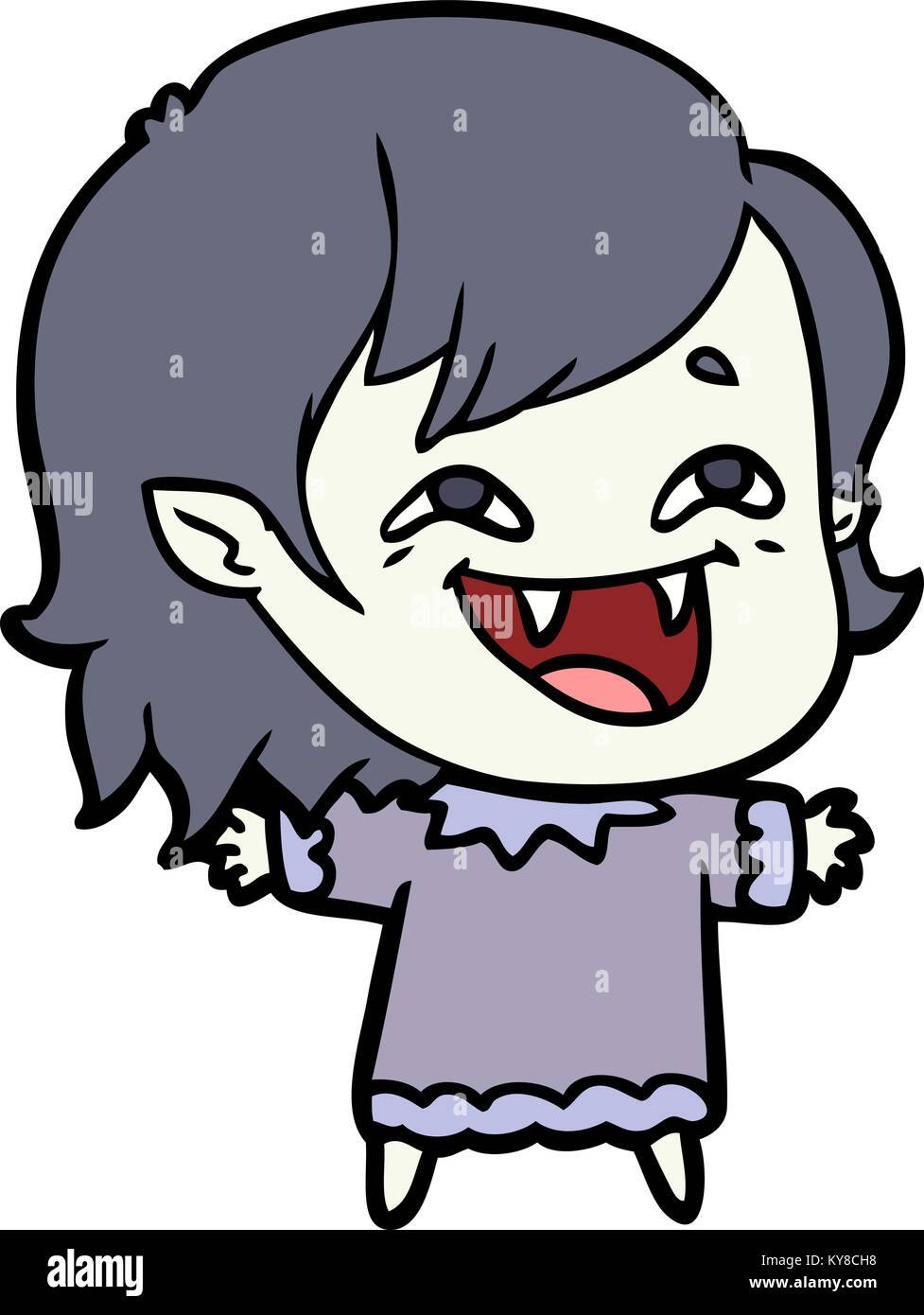 cartoon laughing vampire girl Stock Vector Image & Art - Alamy