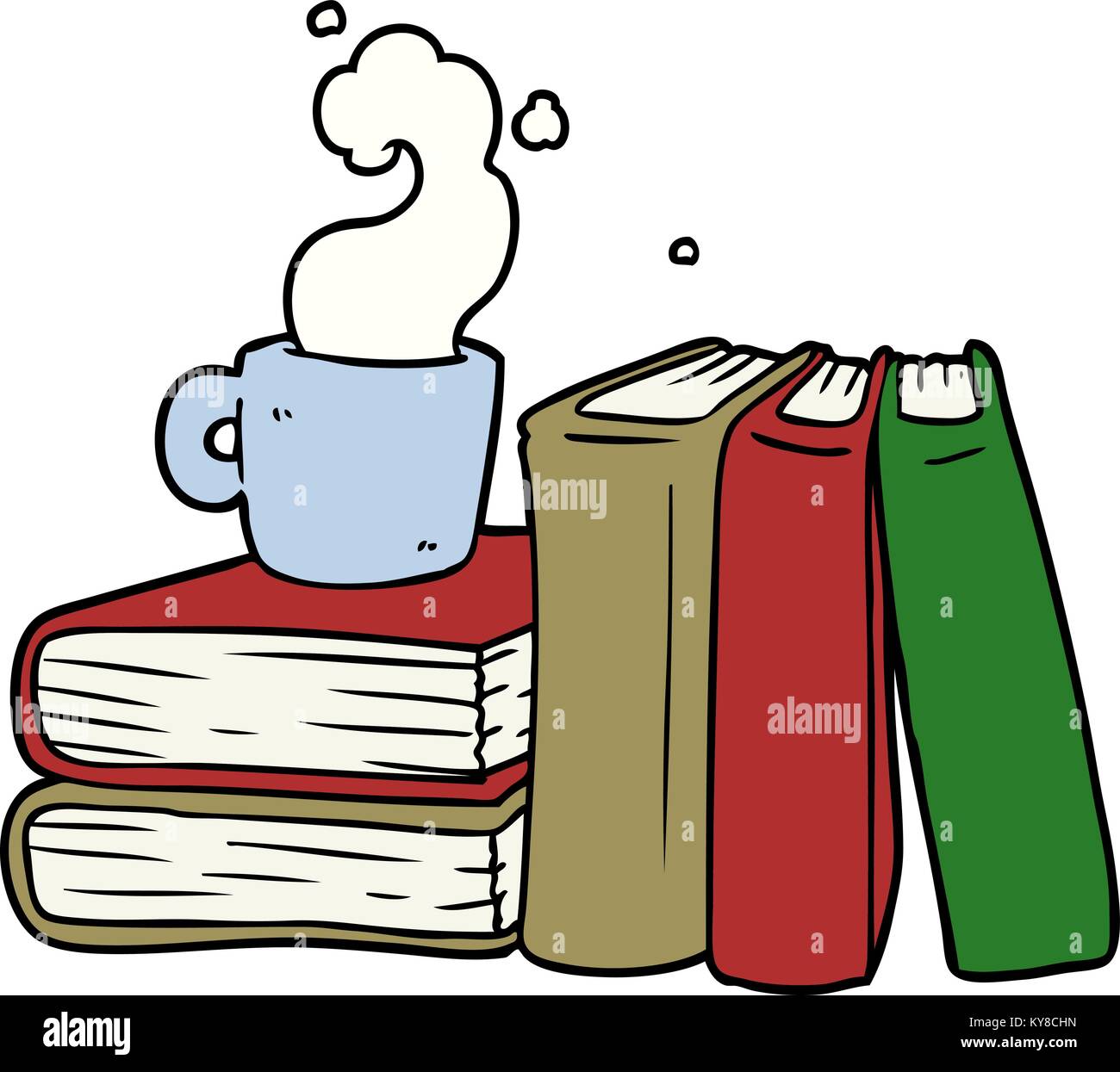 cartoon coffee cup and study books Stock Vector Image & Art - Alamy
